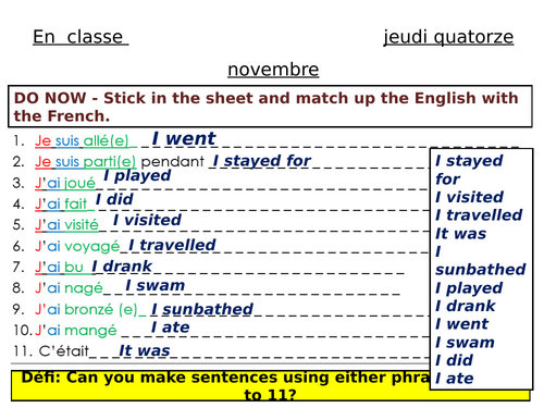 Les vacances dernières - FRENCH - KS4 | Teaching Resources