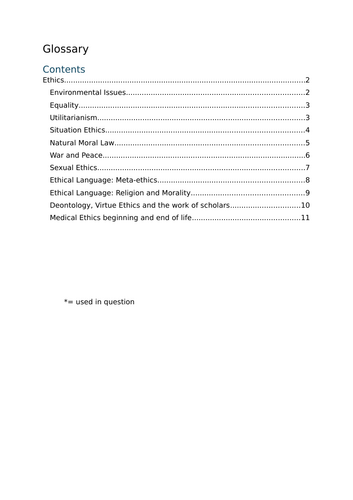 Edexcel A level Religious Studies 8RS0/ 9RS0 Glossary template Paper 1 ...