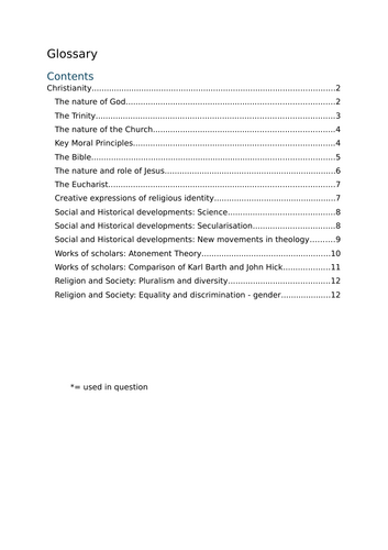 Edexcel A level Religious Studies 8RS0/ 9RS0 Glossary template Paper 4b ...