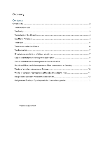 Edexcel A level Religious Studies 8RS0/ 9RS0 Glossary template Paper 4b ...