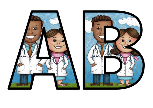 Doctors Hospital Dramatic Role Play Center Area Lettering Set Display ...