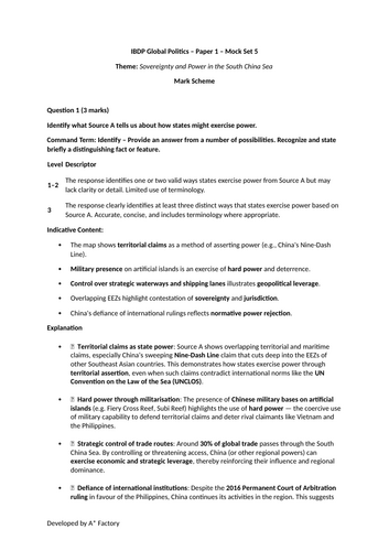 IBDP HL SL Global Politics Paper 1 MOCK Set 5, 6 – Understanding Power ...