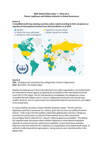 IBDP HL SL Global Politics Paper 1 MOCK Set 5, 6 – Understanding Power ...
