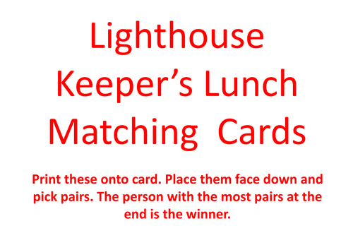 LIGHTHOUSE KEEPERS LUNCH STORY RESOURCES LITERACY READING EARLY YEARS ...