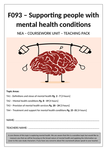 Work booklet for F093 - Supporting people with mental health conditions ...
