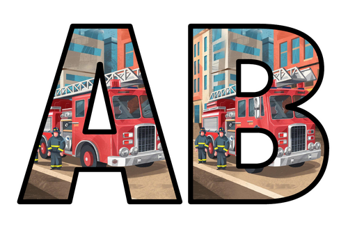 Fire Engine Firetruck Emergency Vehicle 911 999 Lettering Set Display ...
