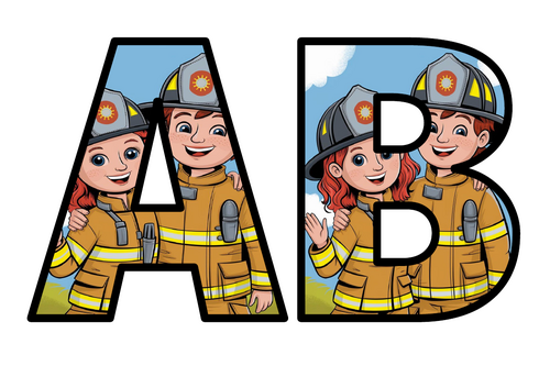 Firefighters Dramatic Role Play Center Area Lettering Set Display Title ...