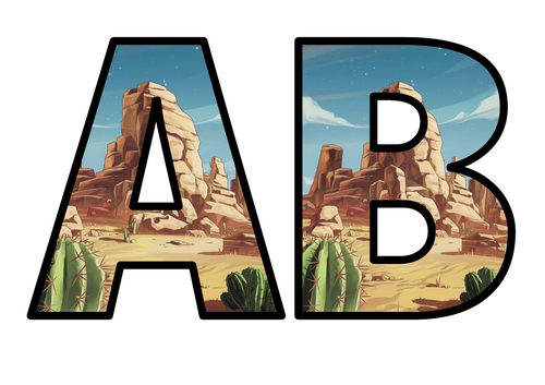 Deserts Geography Land Lettering Set Display Title Letters Numbers ...