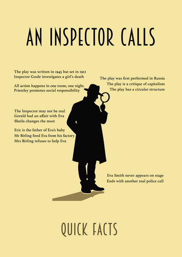 An inspector Calls - Quick facts poster, downloadable | Teaching Resources