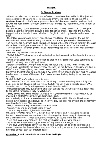 Twilight and Evaluate | Teaching Resources