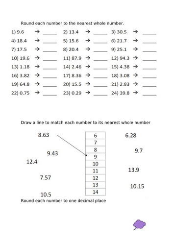 Year 5 Rounding to the Nearest Whole Number – Differentiated Worksheets ...
