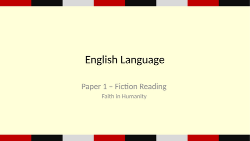 NEW 2026 AQA English Lang P1 - Fiction | Teaching Resources