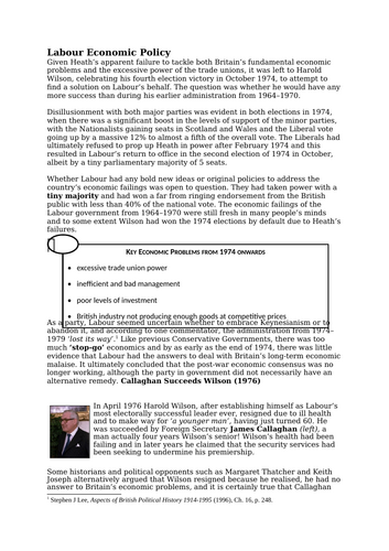 Lesson 3: Wilson's government, 1974-1976 | Teaching Resources