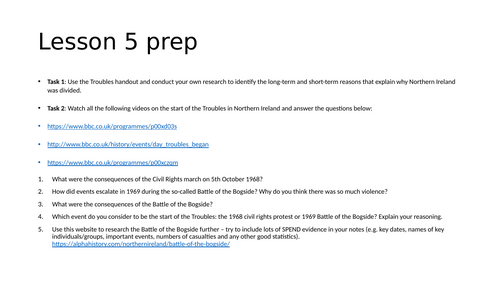 Lesson 5: The beginning of the 'Troubles' in Northern Ireland ...