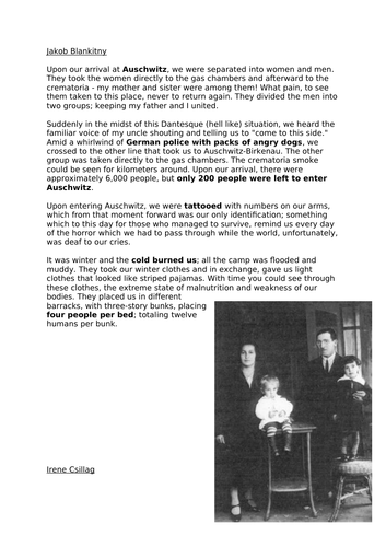 What was life like in a Nazi camp | Teaching Resources