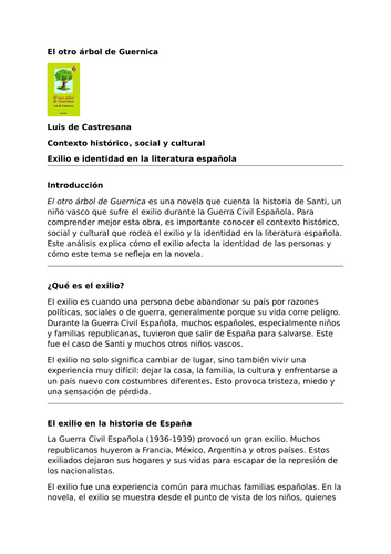Complete Study Guide - El otro árbol de Guernica by Luis de Castresana ...