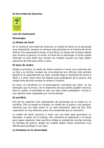 Complete Study Guide - El otro árbol de Guernica by Luis de Castresana ...