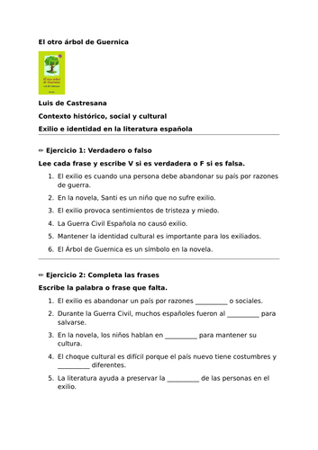 Complete Study Guide - El otro árbol de Guernica by Luis de Castresana ...