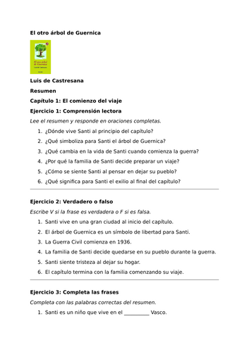 Complete Study Guide - El otro árbol de Guernica by Luis de Castresana ...