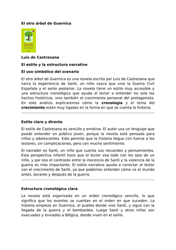 Complete Study Guide - El otro árbol de Guernica by Luis de Castresana ...