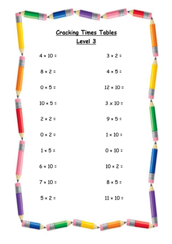 Cracking Times Tables - Levels 1, 2 and 3 (DISCOUNTED PRICE) | Teaching ...