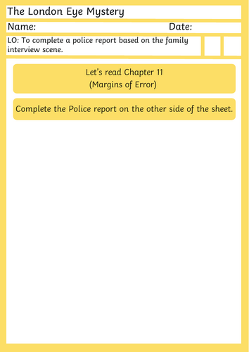 The London Eye Mystery - Chapter 1 - 29 | Teaching Resources