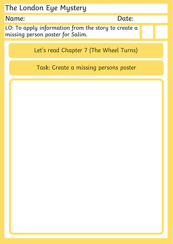 The London Eye Mystery - Chapter 1 - 29 | Teaching Resources