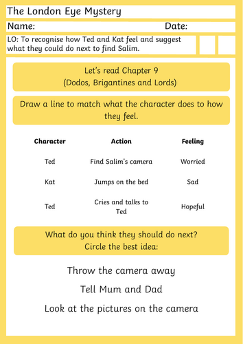 The London Eye Mystery - Chapter 1 - 29 | Teaching Resources
