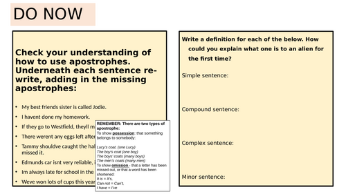 x38 Do Now GCSE English Language Activities for Eduqas Exam Board ...