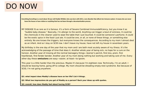 x38 Do Now GCSE English Language Activities for Eduqas Exam Board ...