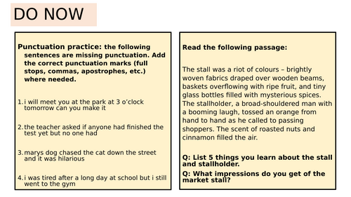 x38 Do Now GCSE English Language Activities for Eduqas Exam Board ...