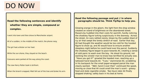 x38 Do Now GCSE English Language Activities for Eduqas Exam Board ...