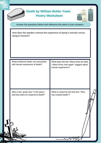 William Butler Yeats Poetry Worksheets Bundle | Teaching Resources
