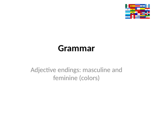 Viva 1 - Module 1 - ¿Tienes mascotas? - Grammar - Adjective endings ...