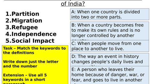 Social impact of the 1947 Partition of India. | Teaching Resources