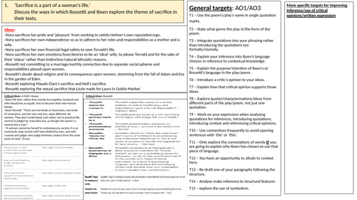 OCR A Level English Literature A Doll's House - full unit of work and ...