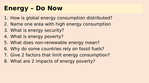 Y9 Energy | Teaching Resources