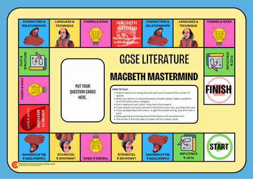 Shakespeare | Macbeth | Fun Board Game | GCSE English Literature ...