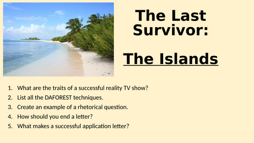 Non Fiction - Survival - The Islands | Teaching Resources