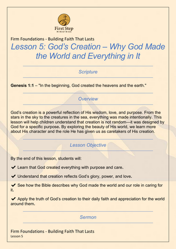 Firm Foundations - Unit 1 - Who IS God? | Teaching Resources