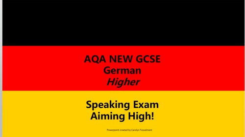 New German GCSE Higher Speaking Booklet | Teaching Resources