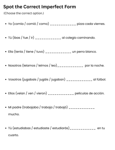 GCSE Spanish Grammar Booster: The Imperfect Tense | Teaching Resources