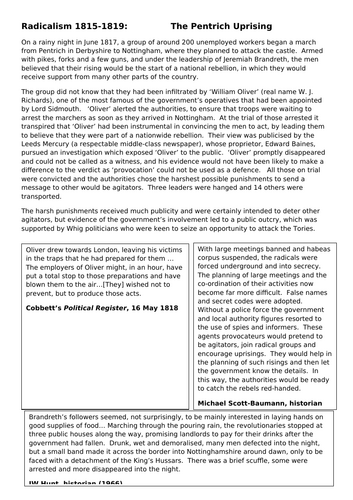 Radical Reformers- Edexcel A level | Teaching Resources