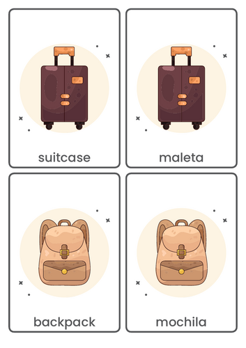 English - Spanish Flashcards – Travel & Holiday Vocabulary | 84 ...