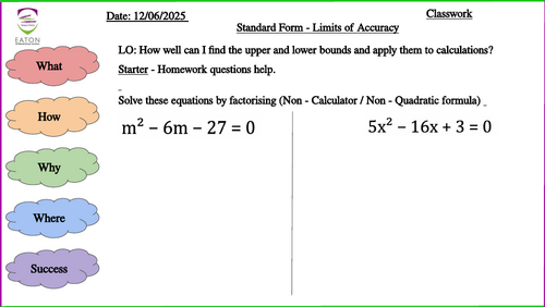(KS4) Limits of Accuracy - Upper and Lower Bounds | Teaching Resources