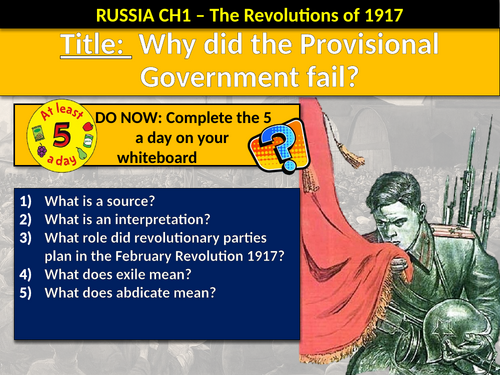 Edexcel GCSE History 9–1: Russia 1917–41 – Lesson 6 Teaching Resource ...