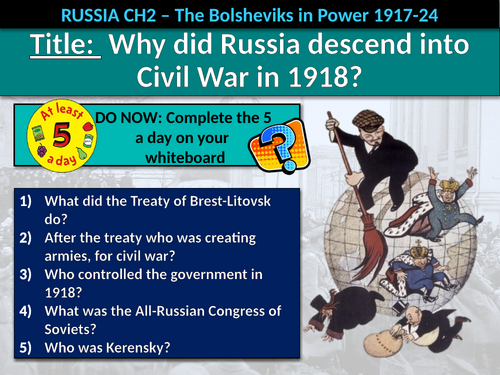 Russia and the Soviet Union Edexcel GCSE 9–1 – L3: Civil War Causes ...