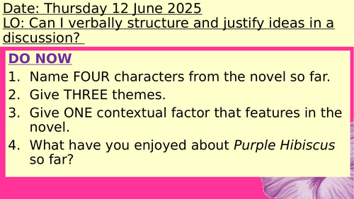 Purple Hibiscus - Full Scheme | Teaching Resources