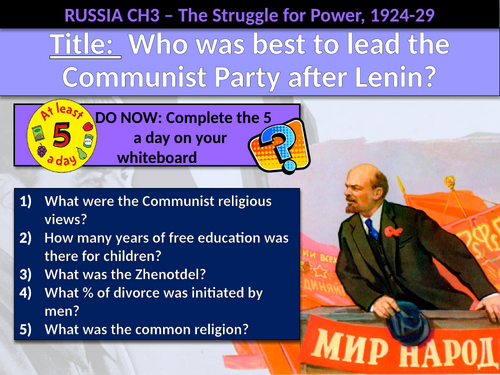 Russia and the Soviet Union Edexcel GCSE 9–1 – Key Topic 3 Full Unit (7 ...