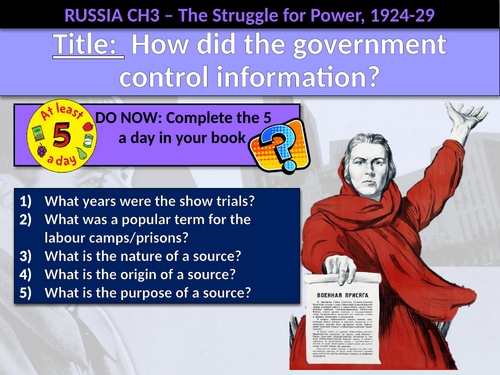 Russia and the Soviet Union Edexcel GCSE 9–1 – Key Topic 3 Full Unit (7 ...